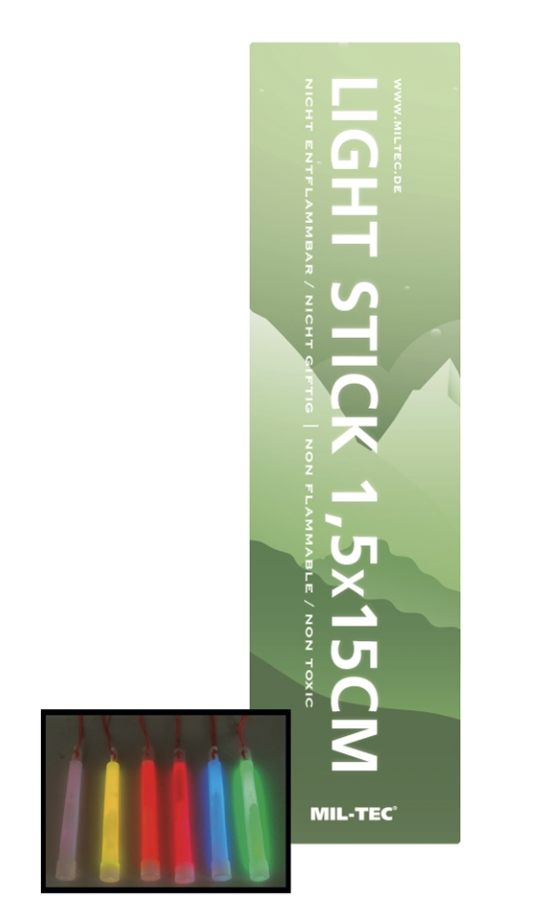 LIGHT STICK 1,5x15 cm 12H VERDE MIL-TEC - Security World